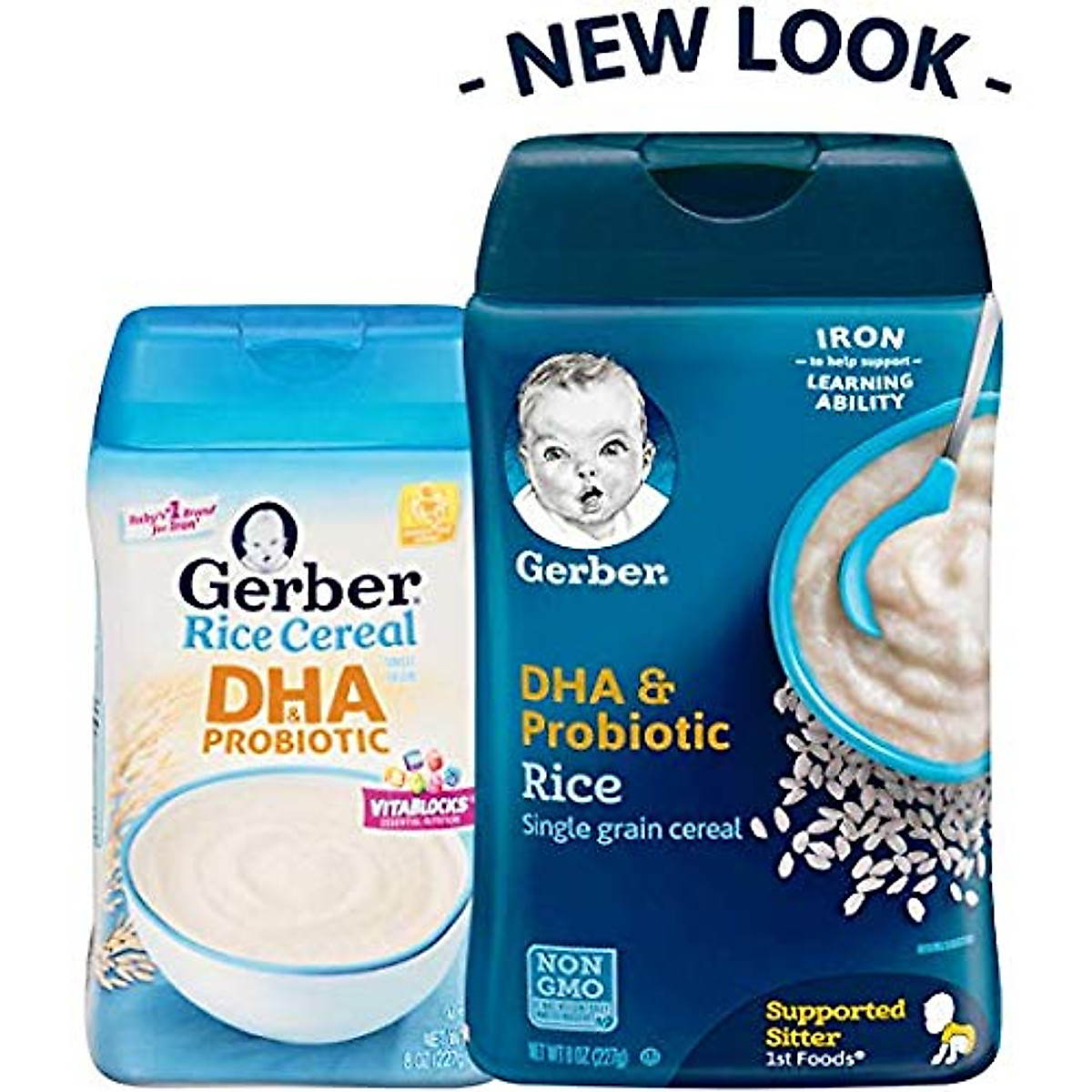 Gerber DHA and Probiotic Single-Grain Rice Baby Cereal, 8 Ounce (Pack - 1)