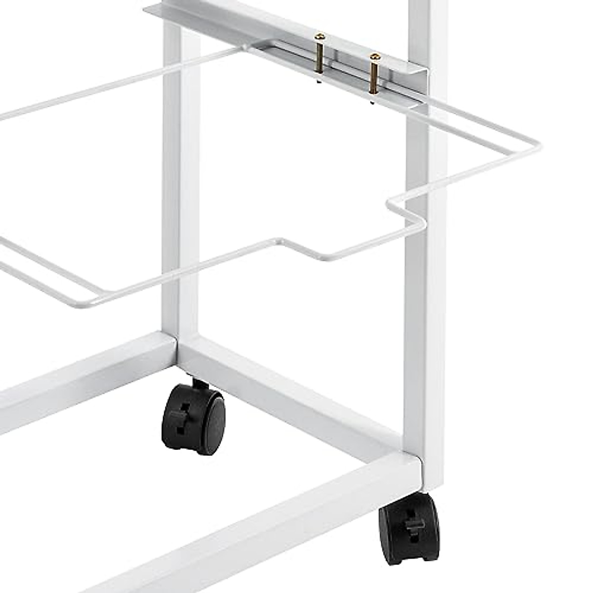 CNCEST 2 Tiers Metal Rolling File Carts, Hanging Files Movable Pull-Out File Cart, With Wheels Metal Carts, For Home Office-White