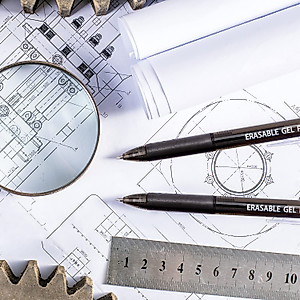 Vitoler 10 Pack Erasable Gel Pens, 0.7 mm Fine Point Retractable Pens, Black Ink Erasable Pens for Completing Sudoku and Crossword Puzzles