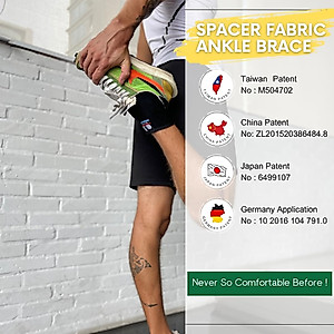 IRUFA, AN-OS-12,3D Breathable Patented Spacer Fabric Adjustable Athletics Achillies Tendon Ankle Wrap, Plantar Fasciitis, Pain Relief for Sprains, Strains, Arthritis and Torn Tendons