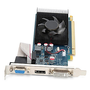 Dilwe HD7450 Computer Graphics Cards, 2G 64bit 600MHz DDR3 Graphics Cards, PCI Express 3.0 Slot for Desktop Computer