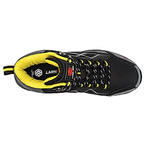 LARNMERN Steel Toe Boots,Mens Work Safety Outdoor Protection Footwear Industrial and Construction Boots Black Size: 10.5