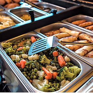 FSE Steam Table Pan Set, 1/2 Size, 6" Deep, Anti-Jam, 25 Gauge, 18/8 Stainless Steel, NSF, Dishwasher Safe, (Set of 6)