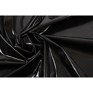 Shiny Black 4-Way Stretch Vinyl Latex Fabric by The Yard, 60" Wide, DIY, Crafts, Club Wear, Costumes, Cosplay