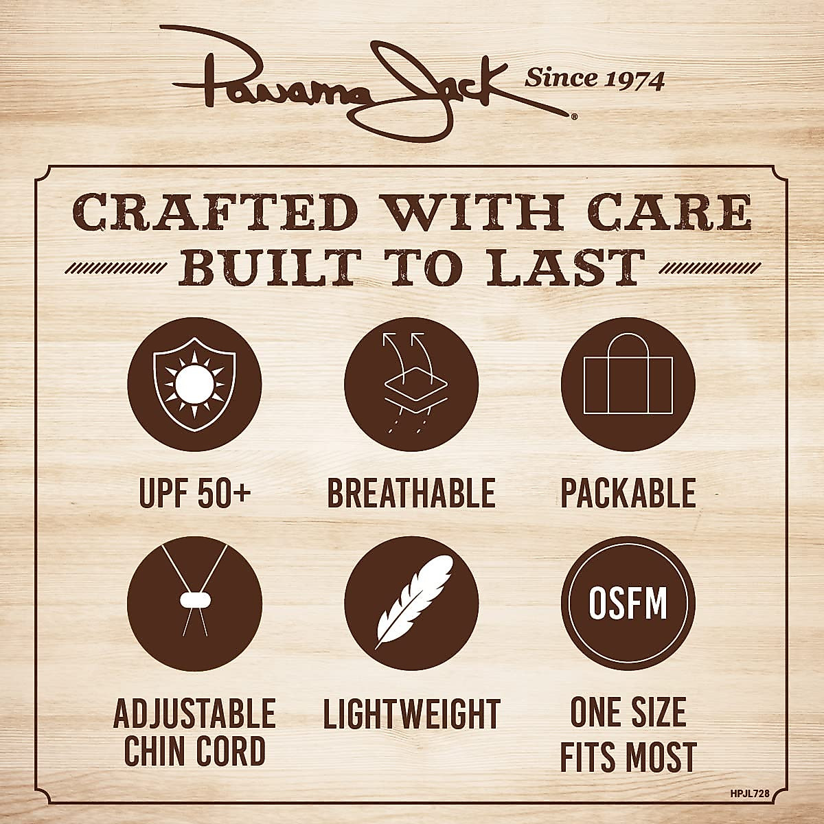 Panama Jack Women's Sun Hat - Paper Braid Straw, Safari, 3 1/2" Big Brim (Tea)