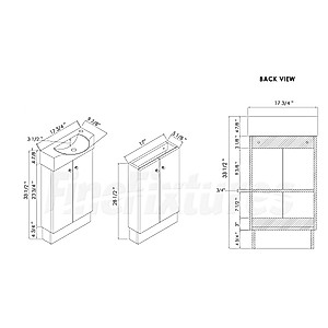 Fine Fixtures Bathroom Vanity Set - Cabinet and Sink- Glenwood WENGE