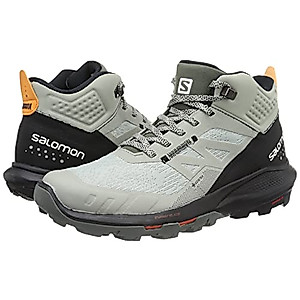 Salomon Men's OUTPULSE Mid Gore-Tex Hiking Boots for Men, Wrought Iron/Black/Vibrant Orange, 9