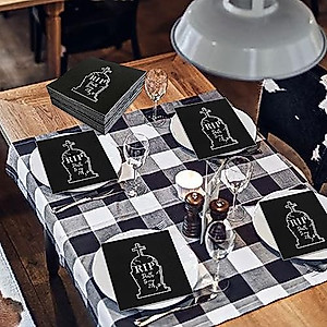 Death to My 20s Party 30th Birthday Party Supplies Decorations 30th Birthday Party Supplies Black Funeral Rip to My 20s Birthday Party Supplies 50PCS Napkins for My Youth Party