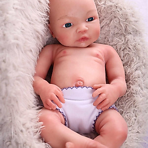 SERENDOLL 18 inch Realistic Full Silicone Baby Doll, Lifelike Reborn Baby Dolls, Toy, and Collectible Bald Girl 039