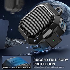 【with Secure Lock】 Case for Samsung Galaxy Buds Pro 2 2022/Galaxy Buds 2 Case/Galaxy Buds Live Case/Galaxy Buds Pro Case/Galaxy Buds FE Case 2023 with Keychain/Zipper Box/Brush - Black