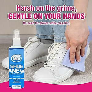 ShoeAnew Quick ’n Brite Cleaning Kit - Footwear Cleaner for All Shoe Types - Sneakers, Boots, Dress Shoes, Collectibles - 12 Ounce Bottle, Soft Bristle Brush and Premium Microfiber Cloth