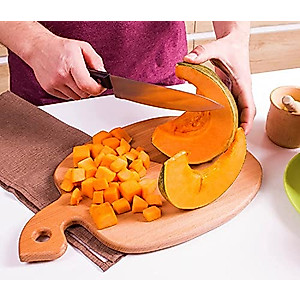 10x15” Fruit Apple Shaped Cutting Board Hardwood Platter Chopping with Handles - Solid Wood Beechwood Cutting Board Apple Shaped Cheese Serving Platter Hang Cut Wooden Charcuterie Bread Boards Large