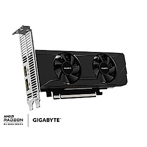 Gigabyte Radeon RX 6400 D6 Low Profile 4G Graphics Card, Low Profile Design, 4GB 64-bit GDDR6, GV-R64D6-4GL Video Card