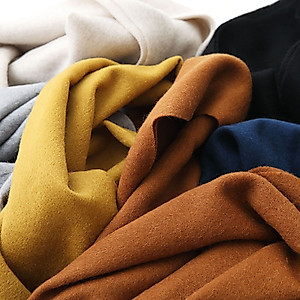 linişte 100% Pure Wool Scarf - Men and Women Winter Warm Soft Luxurious Solid Colors Gift Box Black