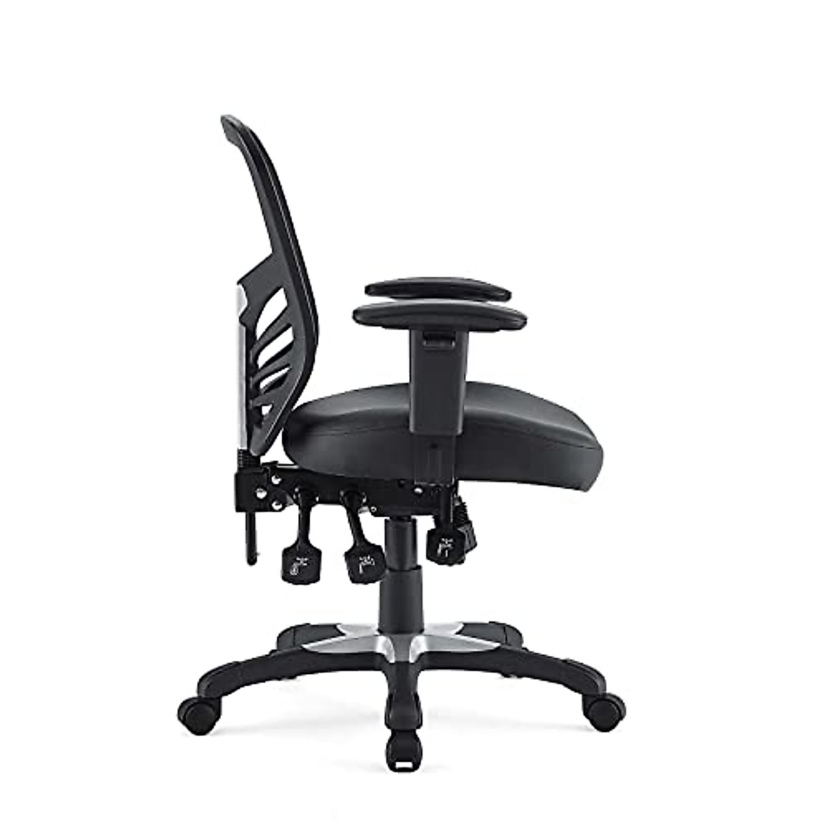 Modway Articulate Mesh Office Chair with Fully Adjustable Vegan Leather Seat In Black