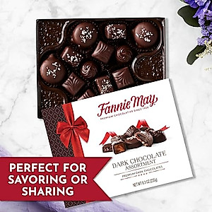 Fannie May, Dark Chocolate Candy, Dark Chocolate Assortment, 8.3 Oz Gift Box
