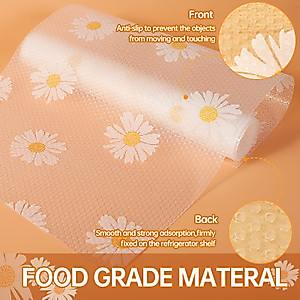 9Pcs Refrigerator Liners,Washable Refrigerator Mats Liner,EVA Daisy Refrigerator Liners,Waterproof Non-Slip Fridge Liners for Drawers Cupboard Placemats,BPA Free,17.7"x11.8",Non Adhesive