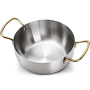 DEAYOU Ramen Cooking Pot, 8" Stainless Steel Pasta Stockpot, Small Everyday Pan with Double Handle, Korea Noodle Pot, Induction Saucepan Stewpot for Stovetop, Soup, Egg, Stir Fry, Fast Heating, 2 QT