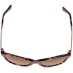 Ralph by Ralph Lauren Women's RA5201 Cat Eye Sunglasses, Shiny Pink Marble/Polarized Gradient Brown, 54 mm