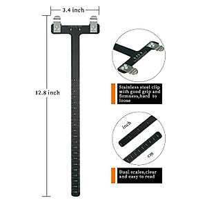 longbowmaker Archery Bow String Nock Points Pliers Set T Shape Bow Square Ruler Nocking Point Buckles Plier (Black)