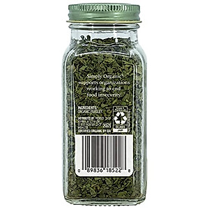 Simply Organic Parsley Flakes, 0.26-Ounce Jar, Fresh, Green-Leafy Taste, Vibrant Color Italian Parsley, Kosher, Organic