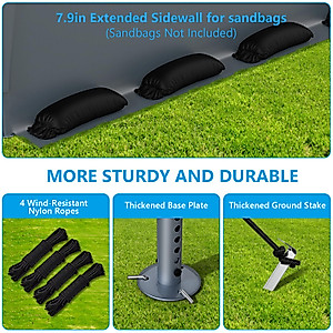 Raxmolo 10x20FT Heavy Duty Carport, Portable Garage with Removable Sidewalls and Doors for Car, Truck, SUV, UV Resistant Waterproof Carport Canopy for Outdoor, All-Season Tarp for Car (Gray)