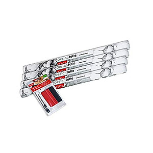 d-c-fix 346-0047-4PKA Decorative Self-Adhesive Film, Marble White, 17" x 78" Roll, 4-Pack with Applicator