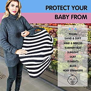 Baby Car Seat Cover - Multi Use Nursing Cover Pattern - Ideal Grocery Cart Cover and Highchair - Nursing Breastfeeding - Resistant - Perfect Baby Gift