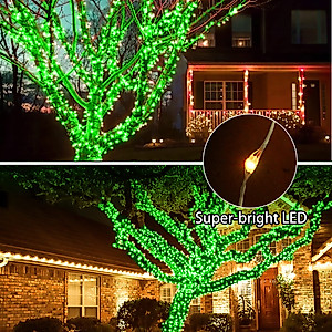KNONEW Solar String Lights Outdoor [2 Pack] 72FT 200 Led Solar Fairy Lights with 8 Lighting Models, Waterproof Copper Wire Solar Powered Light for Garden Patio Tree Wedding Party Holiday Decor, Green