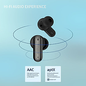 omthing Wireless Earbuds, AirFree 2 True Wireless Headphones, Earphones with Wireless Charging, Bluetooth Earbuds with ANC, in-Ear Headphones Deep Bass, Touch Control, IPX5 Waterproof, 25H