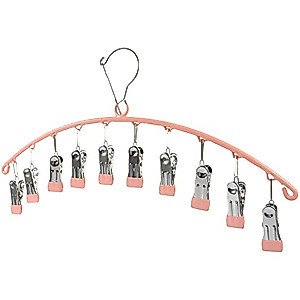 Cabilock Hat Organizer 10 Clips Stainless Steel Laundry Drying Rack Clothes Hanger Sock Hanger Hat Hanger Windproof Dryer Rack for Baby Clothes, Socks, Drying Towels, Diapers Hat Rack