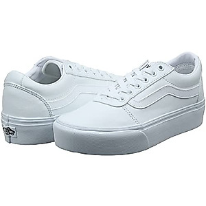 Vans Women's Ward Platform Sneaker, White Canvas White 0rg, 7.5