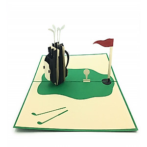 Golf lovers and enthusiasts unique pop-up card! For parents or grandfather's bday, co-workers and retirement