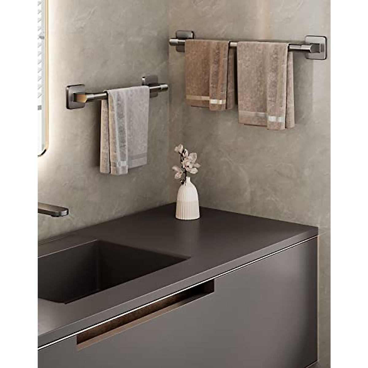 SEIFE Wall Mounted Towel Rack Towel Rack Towel Rails Bars Bathroom Towel Holder Rack for Bath Kitchen Necklace Holder Wall Mounted Chrome Stainless Steel for Shower Room,Room Cabinet Bathroom Shelves