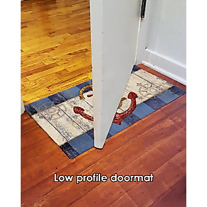 Toland Home Garden 800207 Rustic Anchor and Compass Summer Door Mat 18x30 Inch Boat Outdoor Doormat for Entryway Indoor Entrance