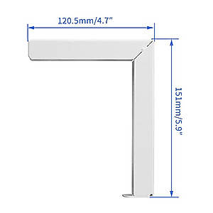 suptek Universal Projector Screen Wall Mount L-Brackets Wall Hanging Mount 6 inch Adjustable Extension Mounting Hooks for Projection Screen up to 66 lbs, 30 kg Capacity Each, PRL001, White (1 Pair)