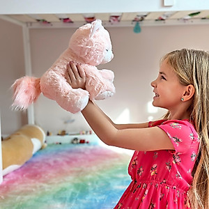 Laila and Lainey Cat Stuffed Animal - Cat Gifts for Girls Ages 0 1 2 3 4 5 6 7 8 Years, Pink Stuffed Animal