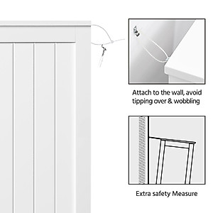 Yaheetech Large Bathroom Floor Cabinet with 4 Dawers and Single Door Cabinet, Freestanding Storage Cabinet Organizer for Bathroom Living Room Hallway, White, 26 x 14 x 35.5 in