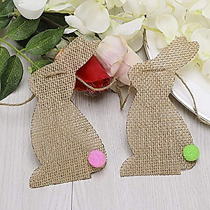 BinaryABC Easter Bunny Rabbit Burlap Banner Bunting Garland, Easter Decorations