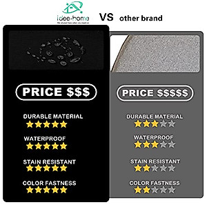 idee-home Patio Chair Cushion for Outdoor Furniture 19x19x4 in, Outdoor Seat Cushion Replacement Patio Seat Cushions Chair Pad with Ties, Outdoor Chair Cushion Set of 2 Waterproof Swing Cushion