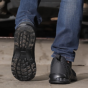 NIFOFISE Steel Toe Shoes for Women Safety Work Shoes Composite Toe Sneakers Slip Resistant Blk 38.5