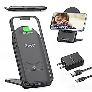 Fast Wireless Charger,15W Wireless Charging Stand with QC3.0 Adapter,Adjustable and Foldable for iPhone 14/13/12/11 Pro Max/Plus/XR/XS/8/Samsung Galaxy S21/S20/S9/Note 20/10/Google Pixel 7/6/5/4/Pro
