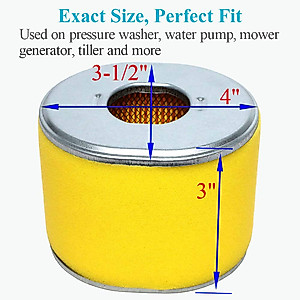 HOODELL 2 Pack 17210-ZE2-505 Air Filter, Professional Air Filter Fit for Honda GX240 8HP GX270 9HP Engine, Replace 17210-ZE2-515 17210-ZE2-822 Air Filter