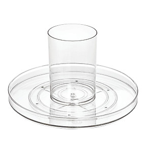 iDesign 79610 Ariel BPA-Free Plastic Rotating Turntable Lazy Susan Storage Organizer for Countertops and Cabinets, 11.5" x 11.5" x 6.76", Spinner - Large
