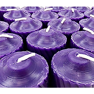 Purple Plumeria Scented Votive Candles - 15 Hour Long Burn Time - Textured Finish - Box of 20