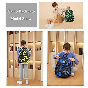 Armbq Kids Backpack for Boys Camo Print Elementary School Bag Preschool Daypack Outdoor Kindergarten Bag