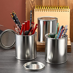 Empty Metal Paint Cans with Lids Paint Storage Containers Tiny Empty Unlined Pint Paint Pails(4 Pack,1 Quart)