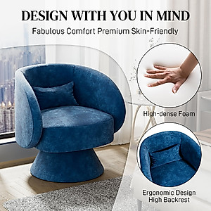 Nolohoo Swivel Accent Chair Set of 2, Upholstered Swivel Cuddle Barrel Sofa Chairs for Living Room, Comfy 360 Degree Modern Round Swivel Armchair for Bedroom, Office, Hotel (Teal, Linen)