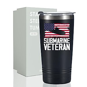 Onebttl Submarine Gifts for Veteran, Insulated Stainless Steel Wine Tumbler with Lid and Straw, Vintage gifts for Submarine Veteran on Birthday, Christmas, 20 oz, Just a Boy Who Loves Titanic