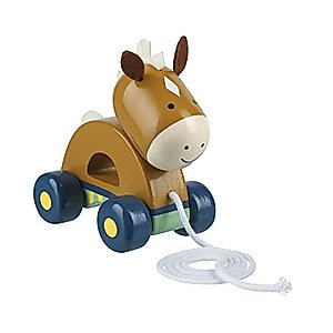 Orange Tree Toys Pony Pull Along | Hand Painted Colorful Wooden Toy for Toddlers Age 12m+, Sustainably Made, Perfect for Encouraging First Steps and Developing Key Motor Skills